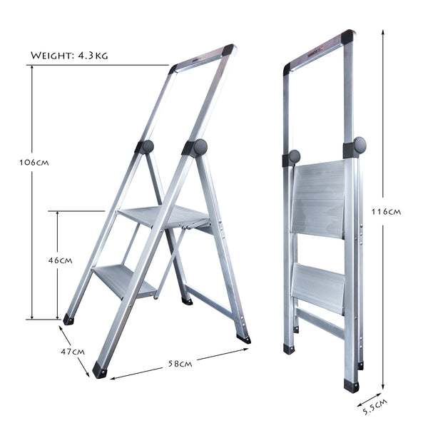 H4342-100 Hailo Dk40 Basicline 2-Step Stool Wide – Robinsons Singapore