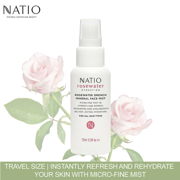 Natio Rosewater Drench Mineral Face Mist 75ml – Robinsons Singapore