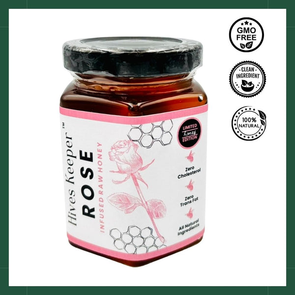 Hives Keeper Premium Rose Raw Infused Honey (Limited Edition) 250g ...
