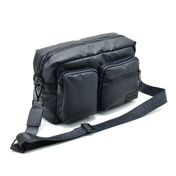 Ril Creed Rubberised Crossbody Bag Black with 3 Front Zip Pockets ...