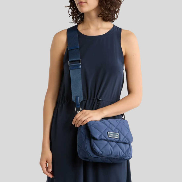 MARC JACOBS Quilted Nylon Utility Messenger Bag Azure Blue RS-4F5HMS01 ...