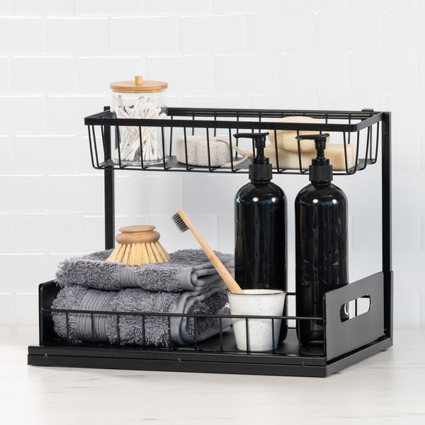 Slide Out Storage Organiser (Under Sink Pull-Out Kitchen Bathroom Laun ...